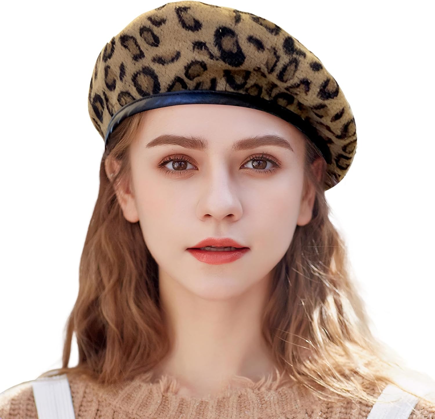 Women Beret Hat PU Leather Beret French Black Beret Artist Beret Cap ...