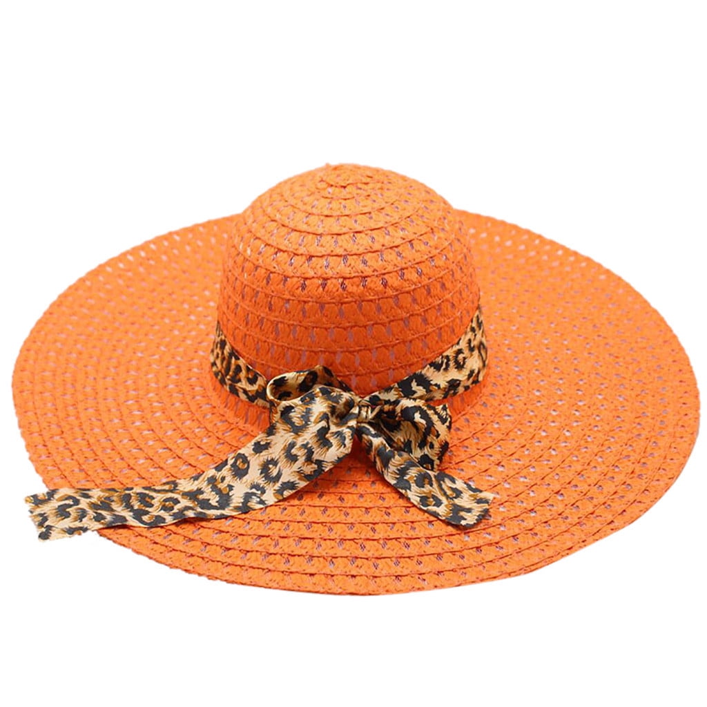 Women Big Brim Straw Hat Sun Floppy Wide Brim Hats New Bowknot Folding