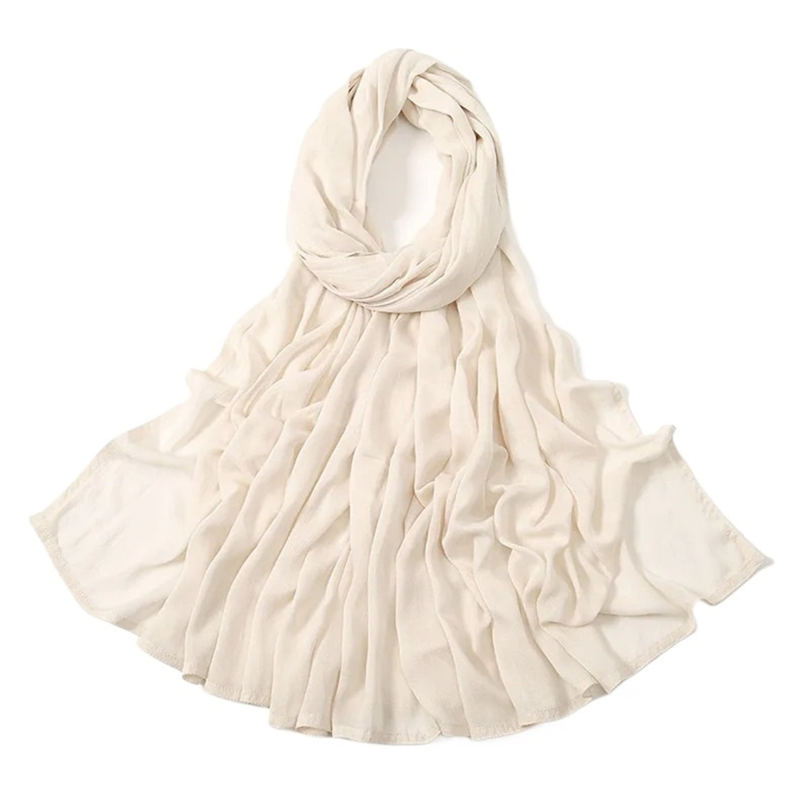 Women Big Size Gradient Cotton Rayon Crease Hijab Scarf Lady Wraps And ...
