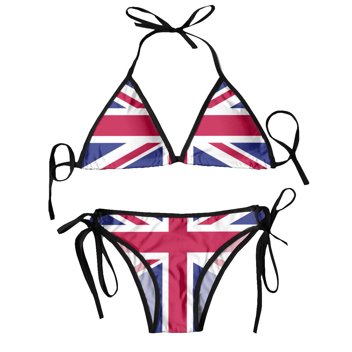 Women Bikini Set Bra Halter Thong Swimsuit Beachwear Bathing British ...
