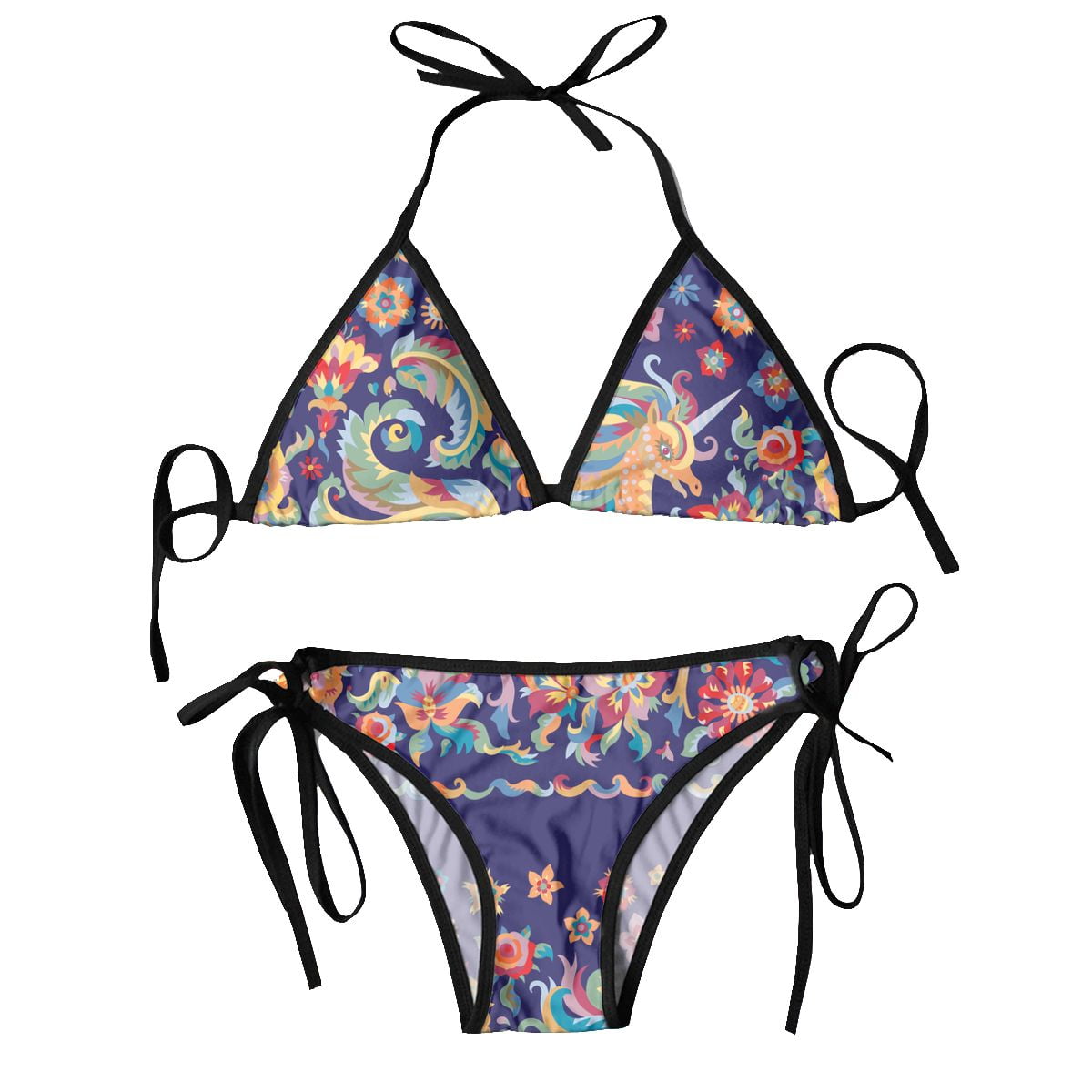 Women Bikini Set Bra Halter Thong Swimsuit Beachwear Bathing In ...