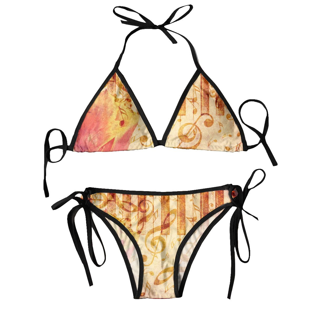 Women Bikini Set Bra Halter Thong Swimsuit Beachwear Bathing Vintage ...