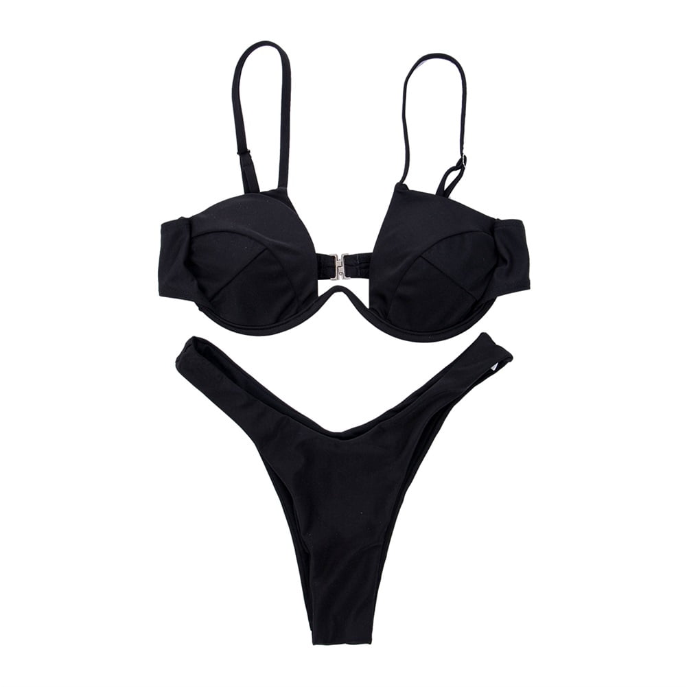 Women Bikini Set Swimsuit Padded Push-up Bra Triangle Swimwear Bathing ...