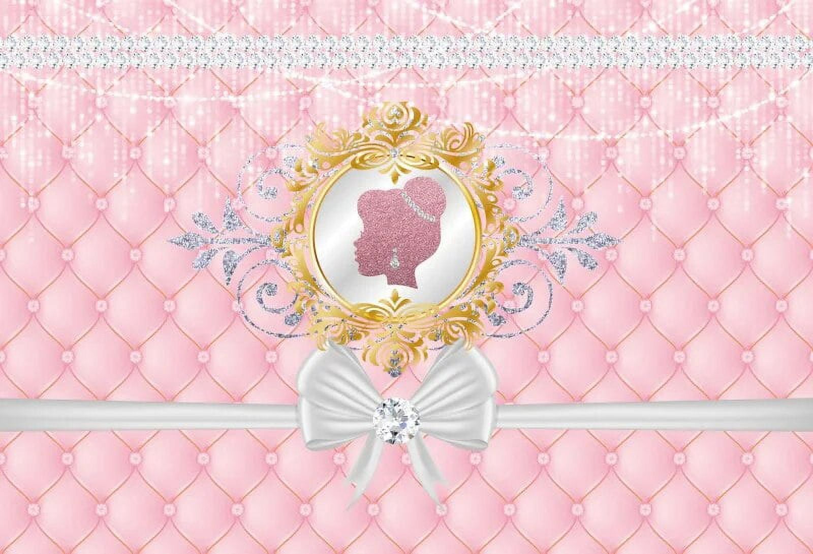 Women Birthday Photo Background Pink Headboard Pillars Diamonds Girls ...