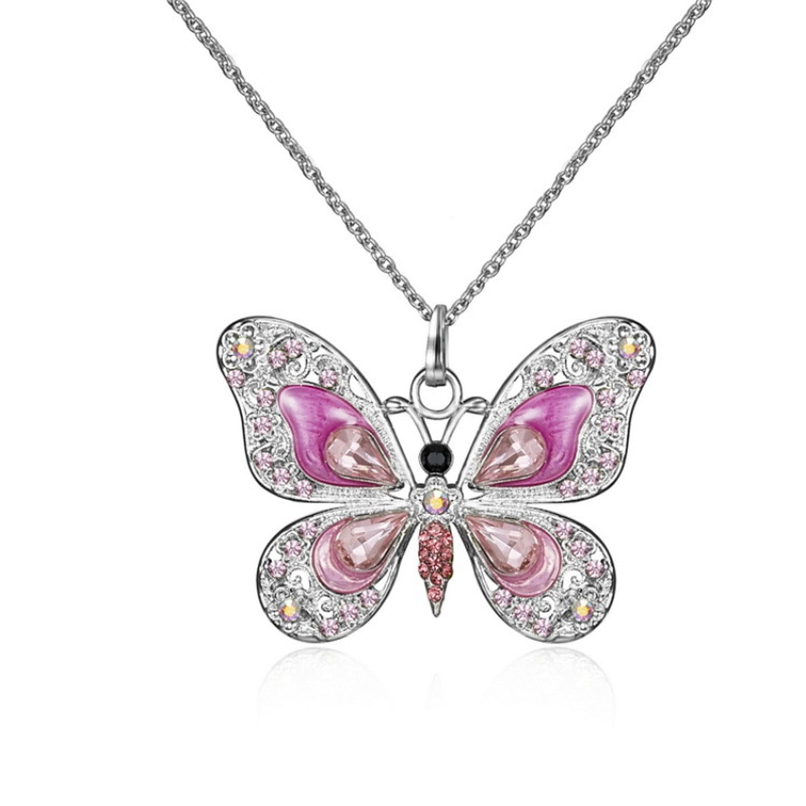 Women Birthstone Butterfly Necklace, Cute Butterfly Jewelry Gifts for ...