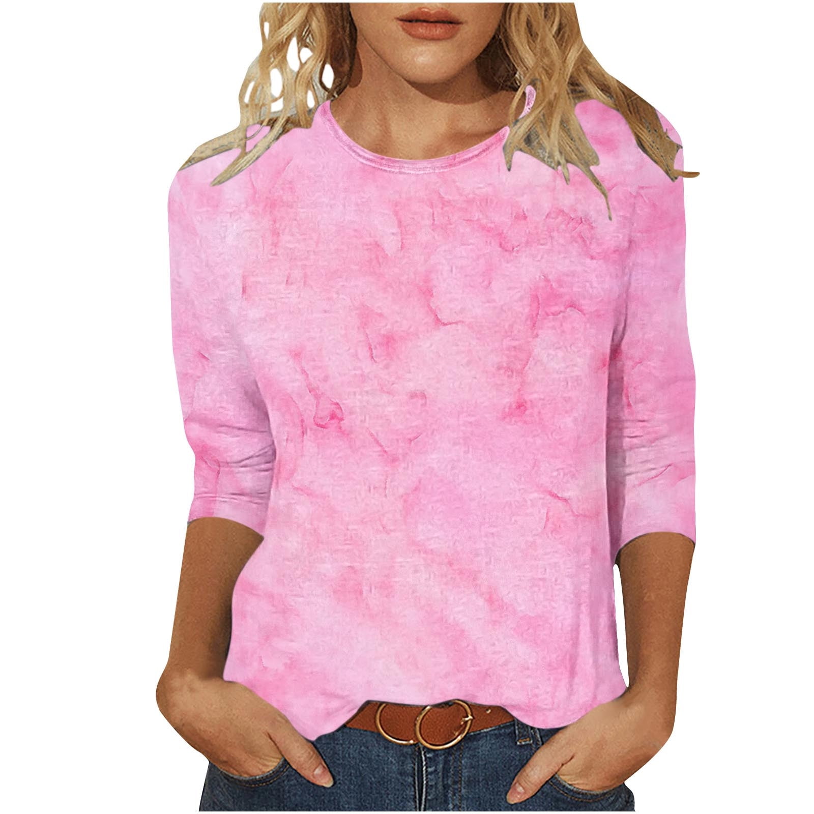 Women Blouse 3/4 Sleeve Petite, Button Down Shirts for Women Plus Slim ...