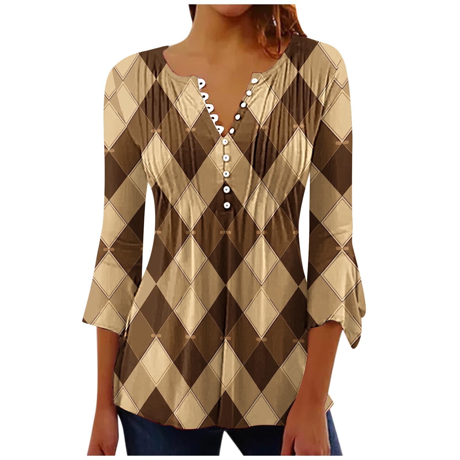 Women Blouse 3/4 Sleeve Petite, Shirts for Women Plus Size Generic ...