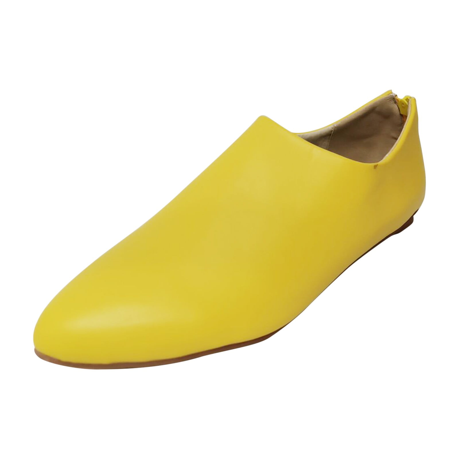 Women Booties Solid Color Casual Lightweight Zip Flat Booties Pointed ...