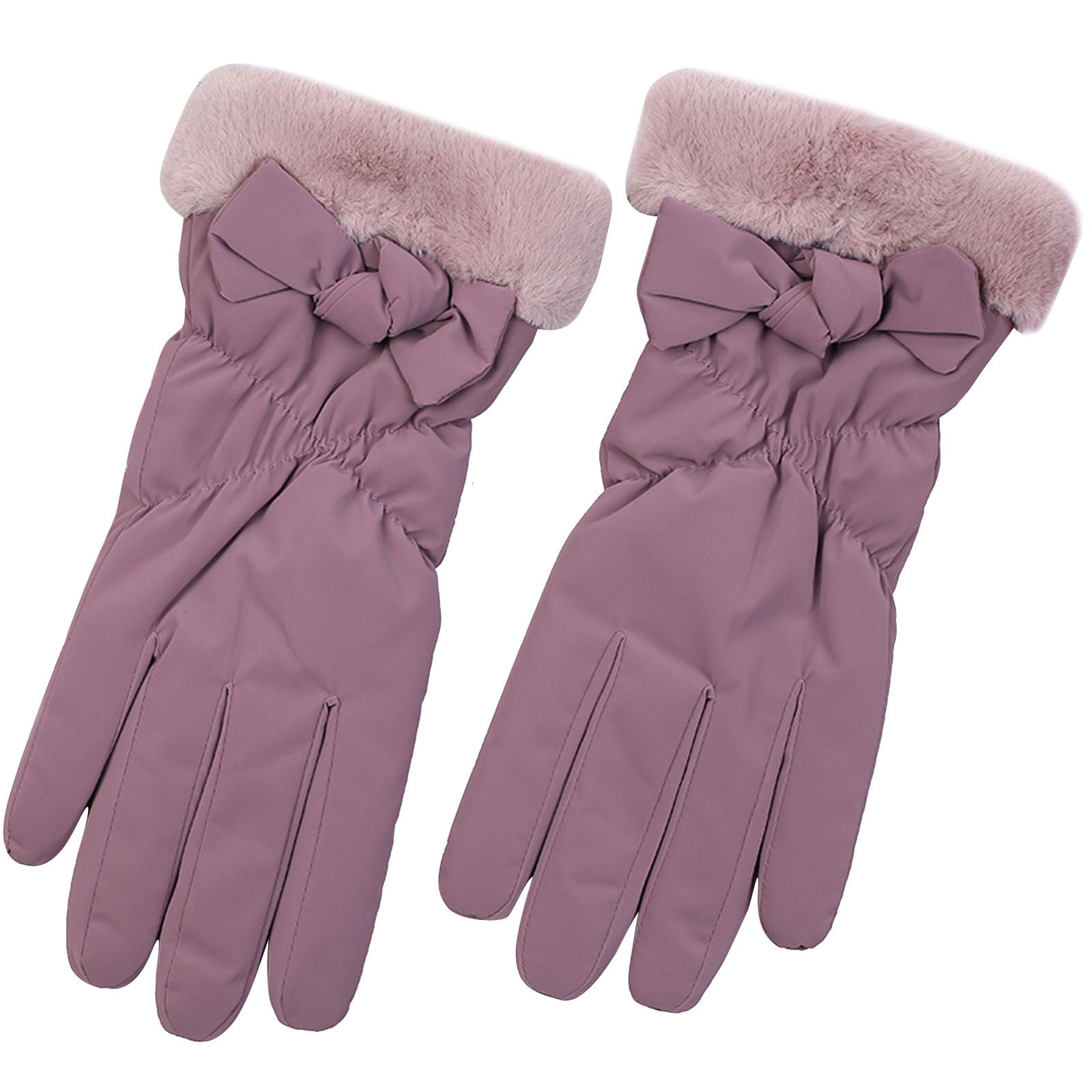 Women Bow Winter Snow Gloves Outdoor Gloves Waterproof Gloves - Walmart.com