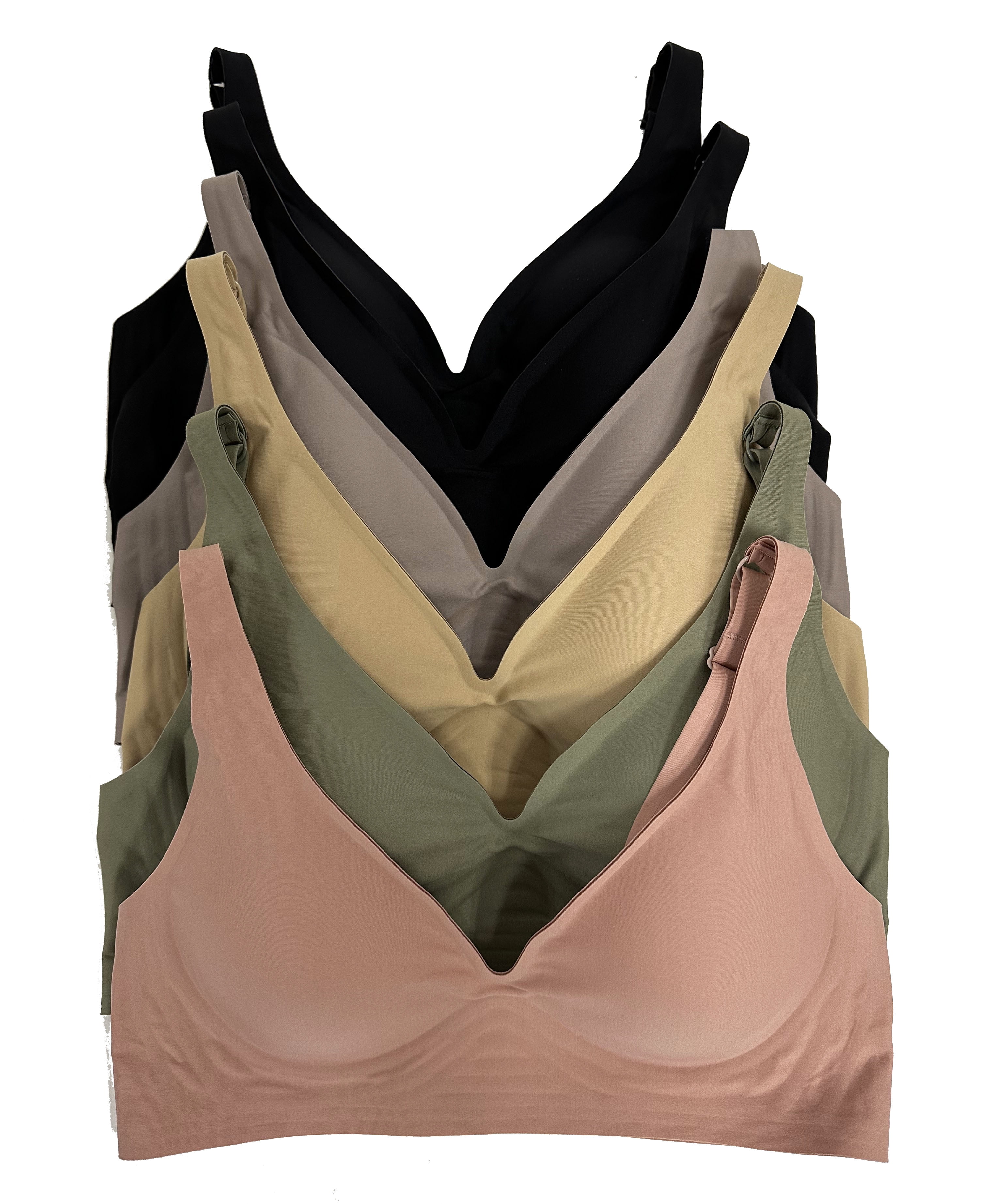 Women Bras 6 pack of No Side Effects Wire Free Bra B cup C cup Size 38B ...