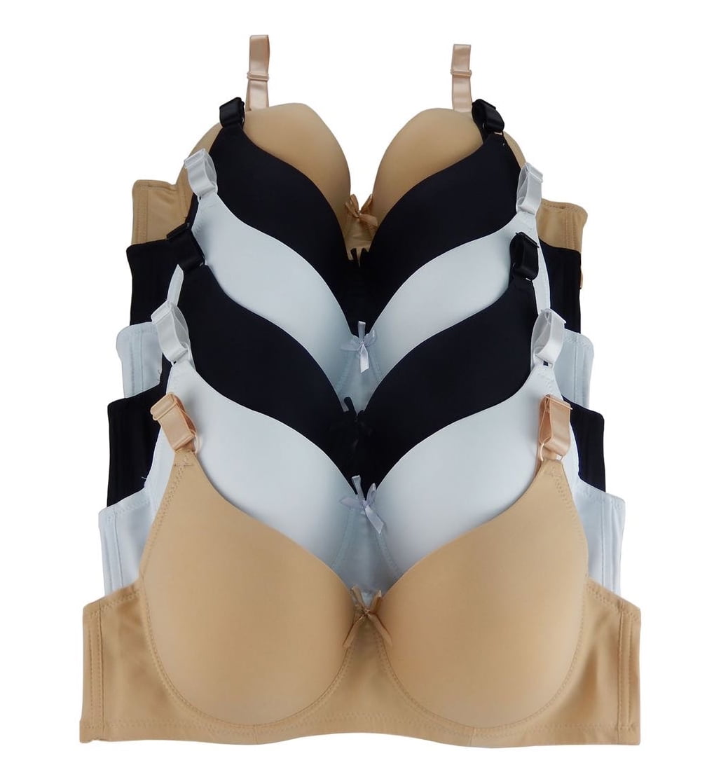 Women Bras 6 Pack of T-shirt Bra B Cup C Cup D Cup DD Cup DDD Cup 40D (S9299N) - Walmart.com