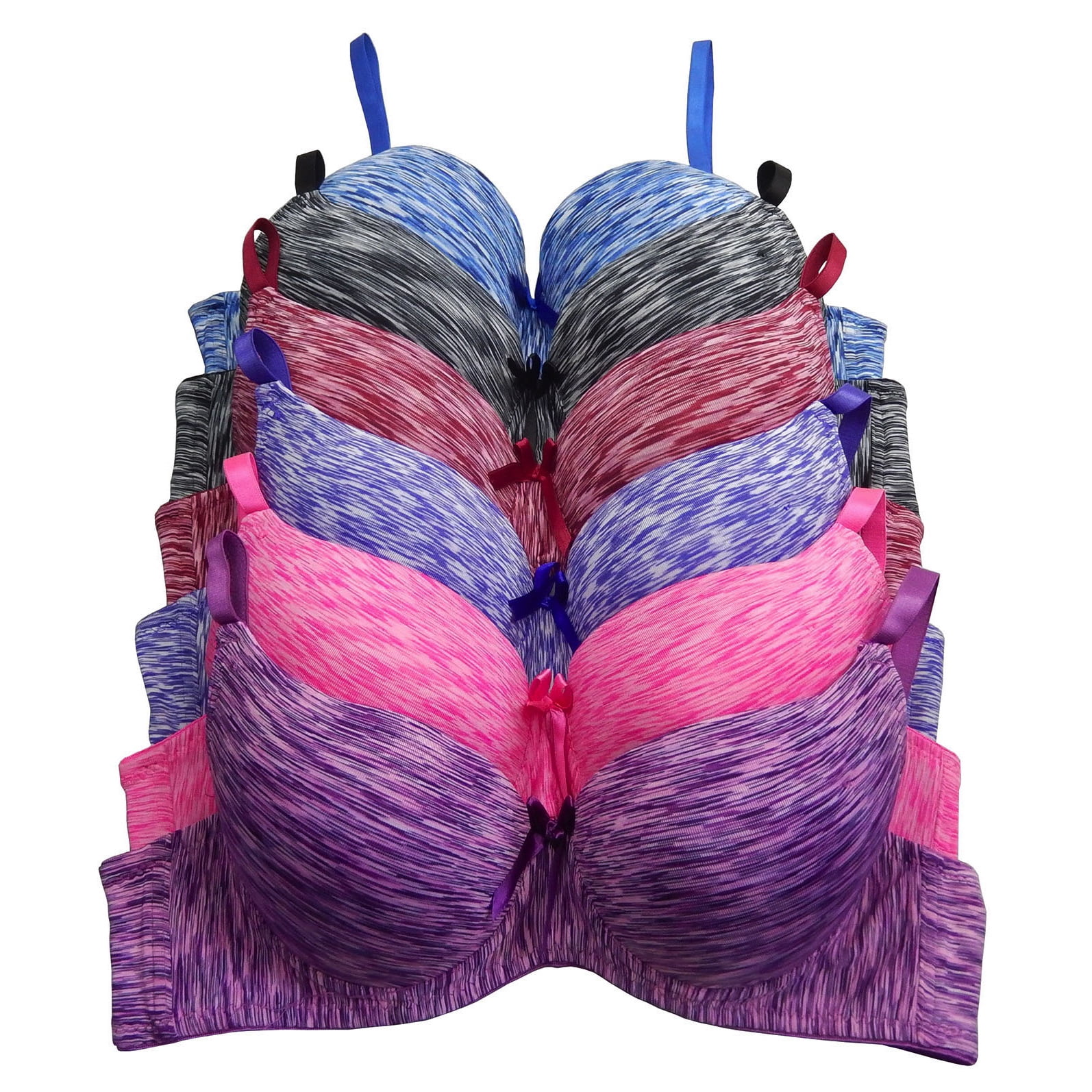 Women's 6-Pack T-Shirt Bras in B, C, D, DD, DDD, 44DDD Cup Sizes ...