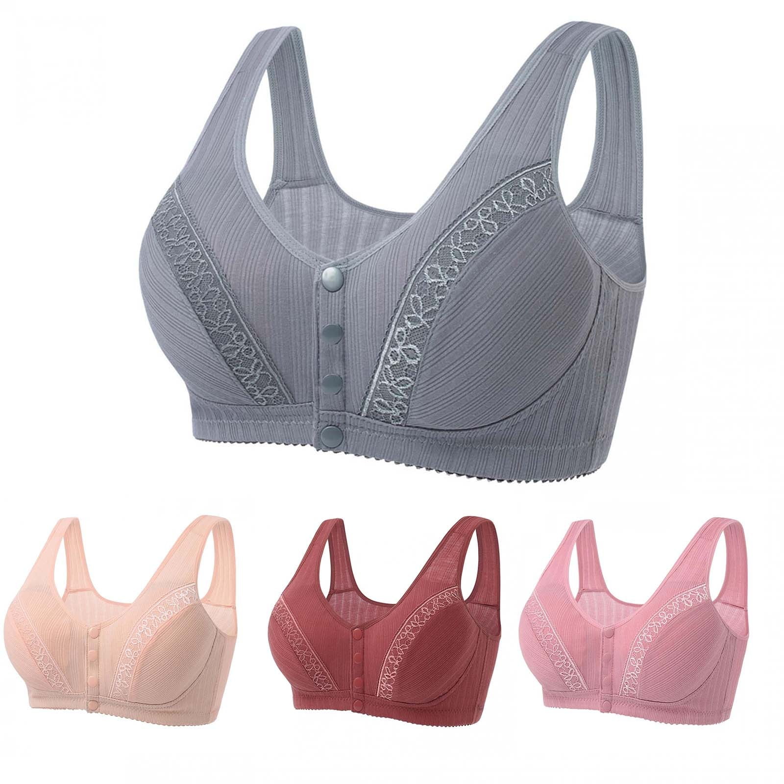 Women Bras Plus Size,Ladies Bra Lace Front Button Shaping Cup Shoulder ...