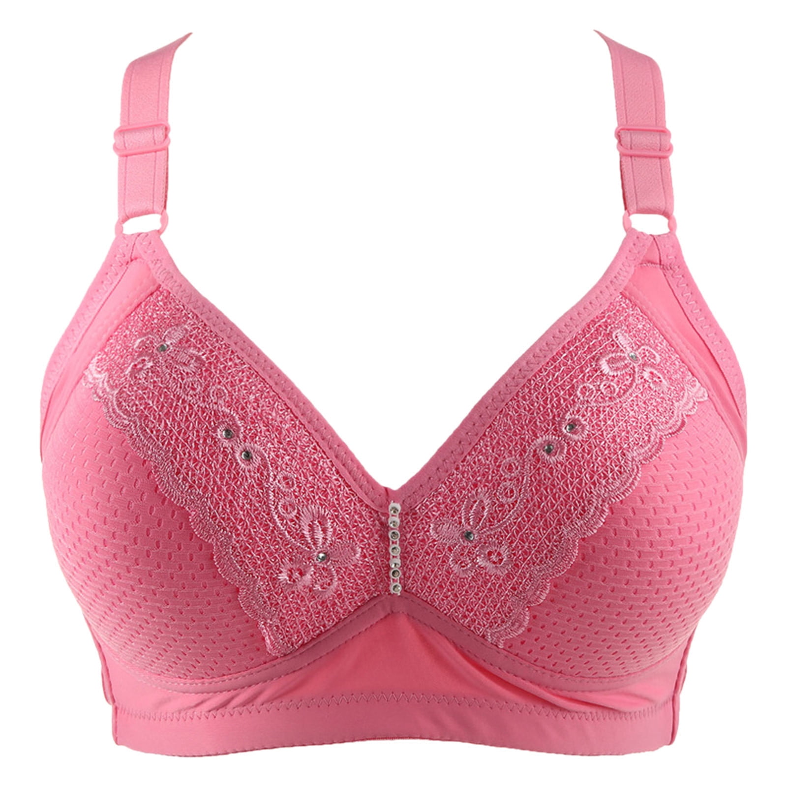 Women Bras Plus Size Printed Wire Free One-Piece Everyday Underwear ...