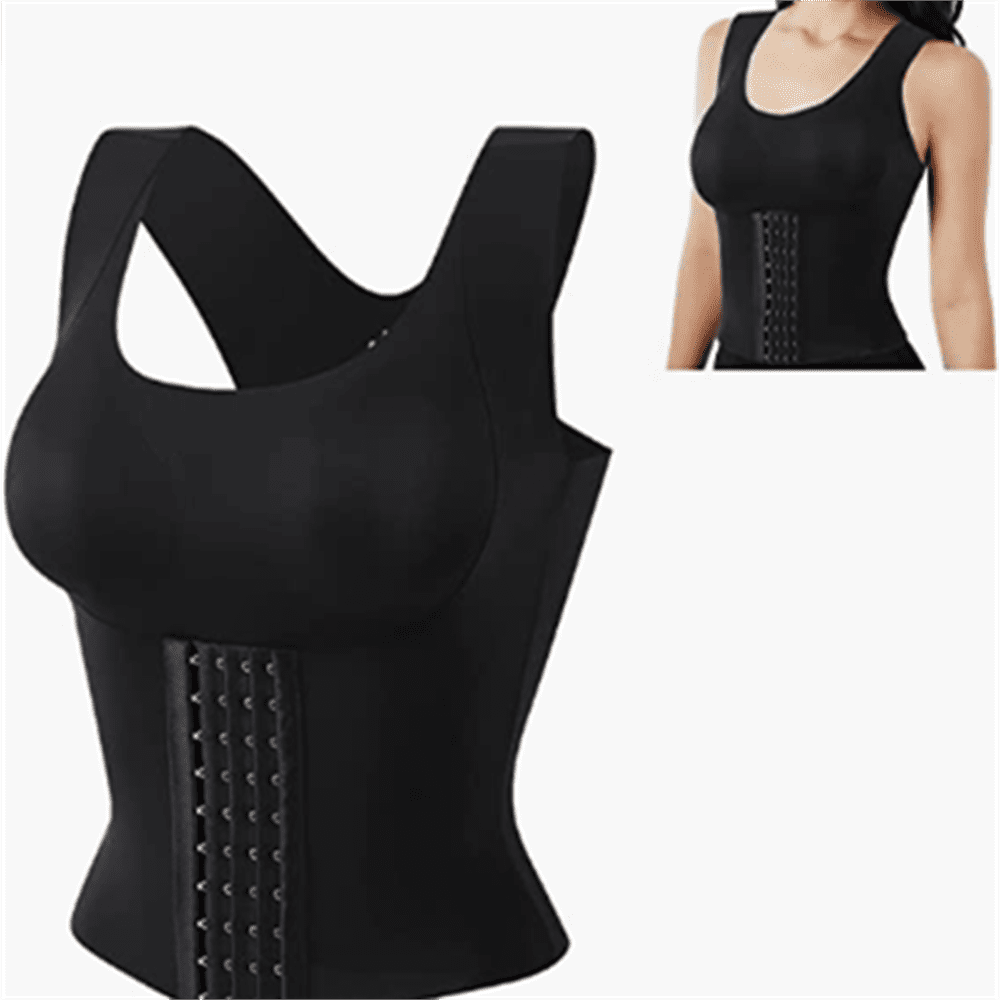 Women Breathable Shapewear Tank Top 4 in 1 Waist Buttoned Bra Shapewear ...