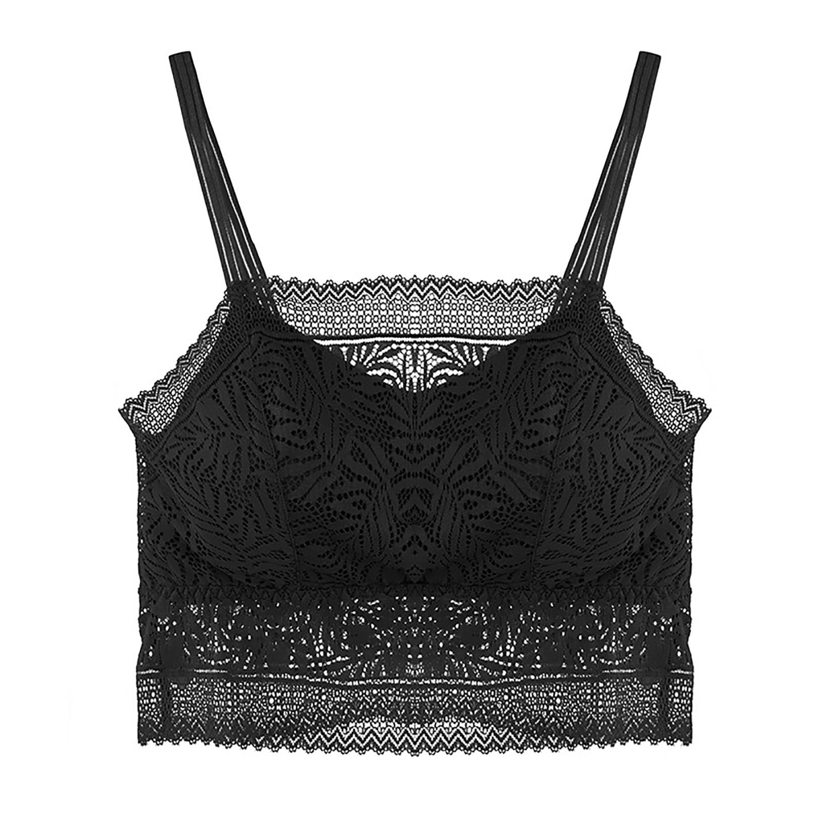 Women Cami Tank Tops Floral Lace V Neck Bra Ladies Adjustable Strap Bralet Vest Tee Everyday ...