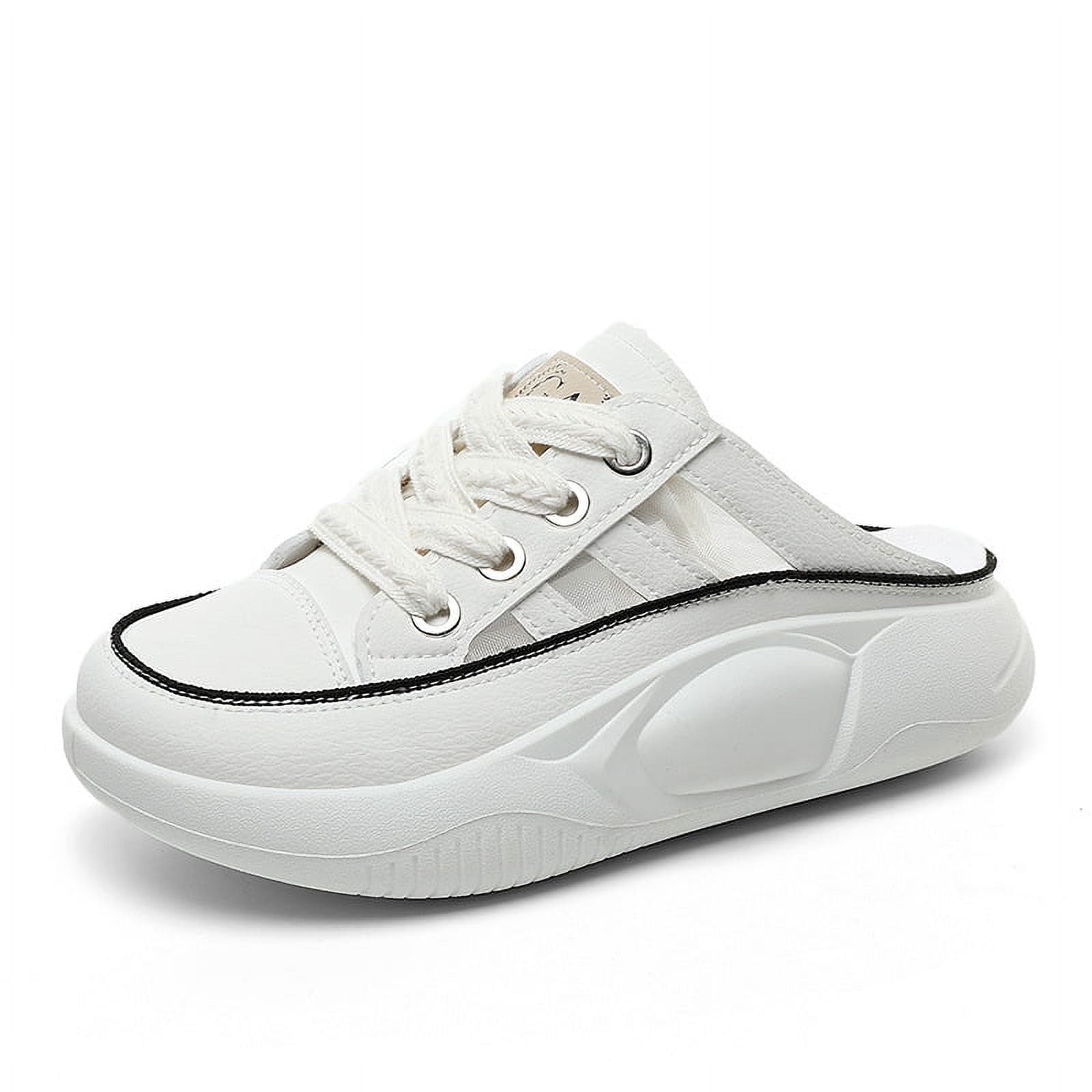 Women Canvas Mules Memory Foam Clipper Fashion Sneakers Comfortable ...