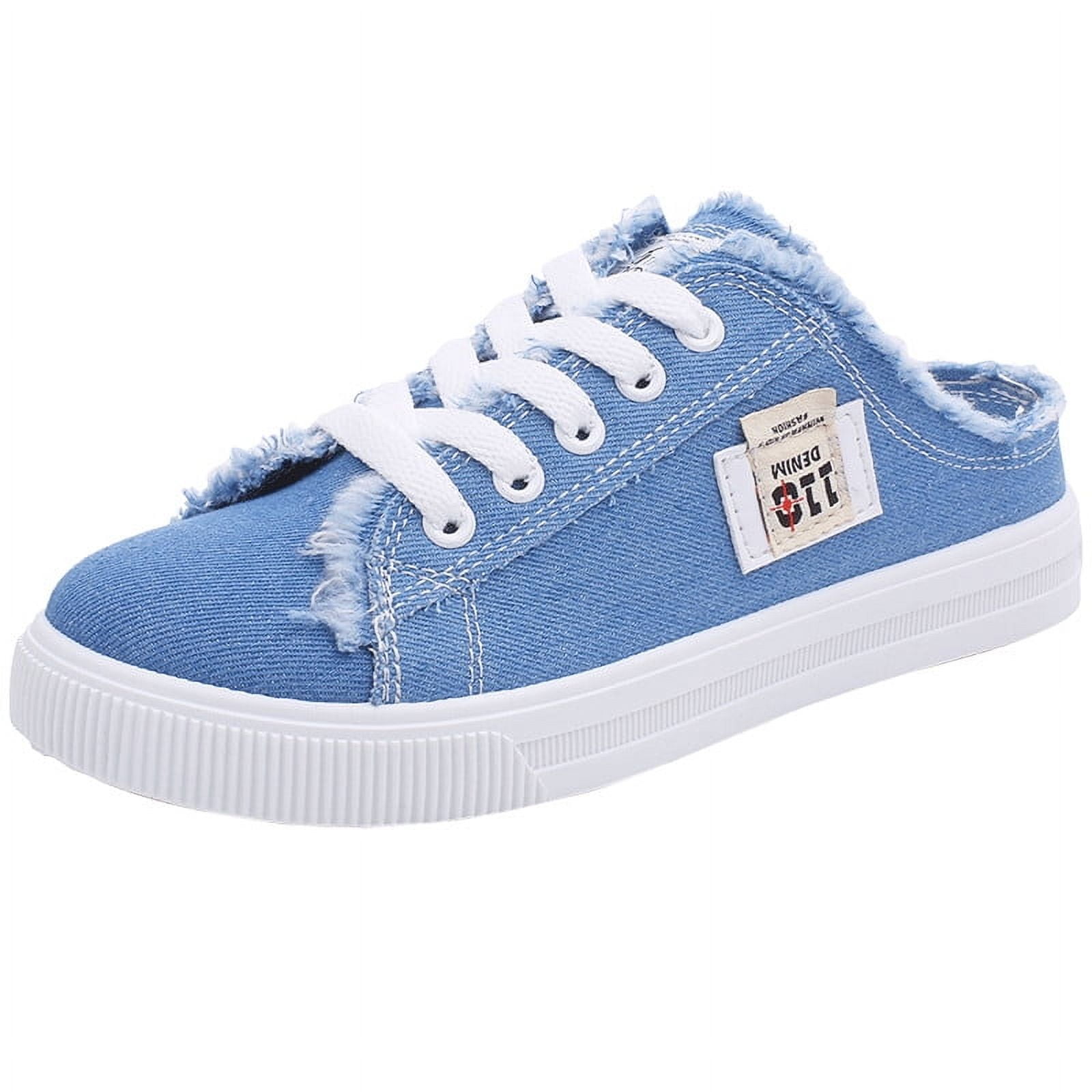 Women Canvas Mules Slip on Sneaker Fashion Comfortable Solid Canvas ...