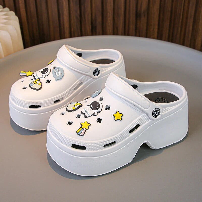 Women Cartoon Diy Clogs Sandals 2024 Summer Massage Chunky Platform ...