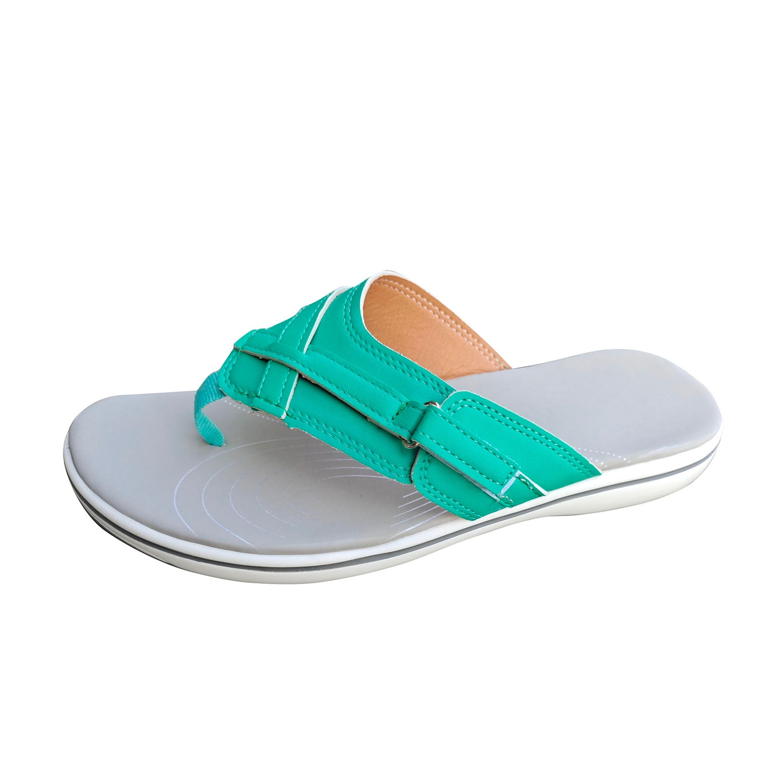 Women Casual Fashion Solid Color Flip Flops Flat Comfortable Flip-Flop ...