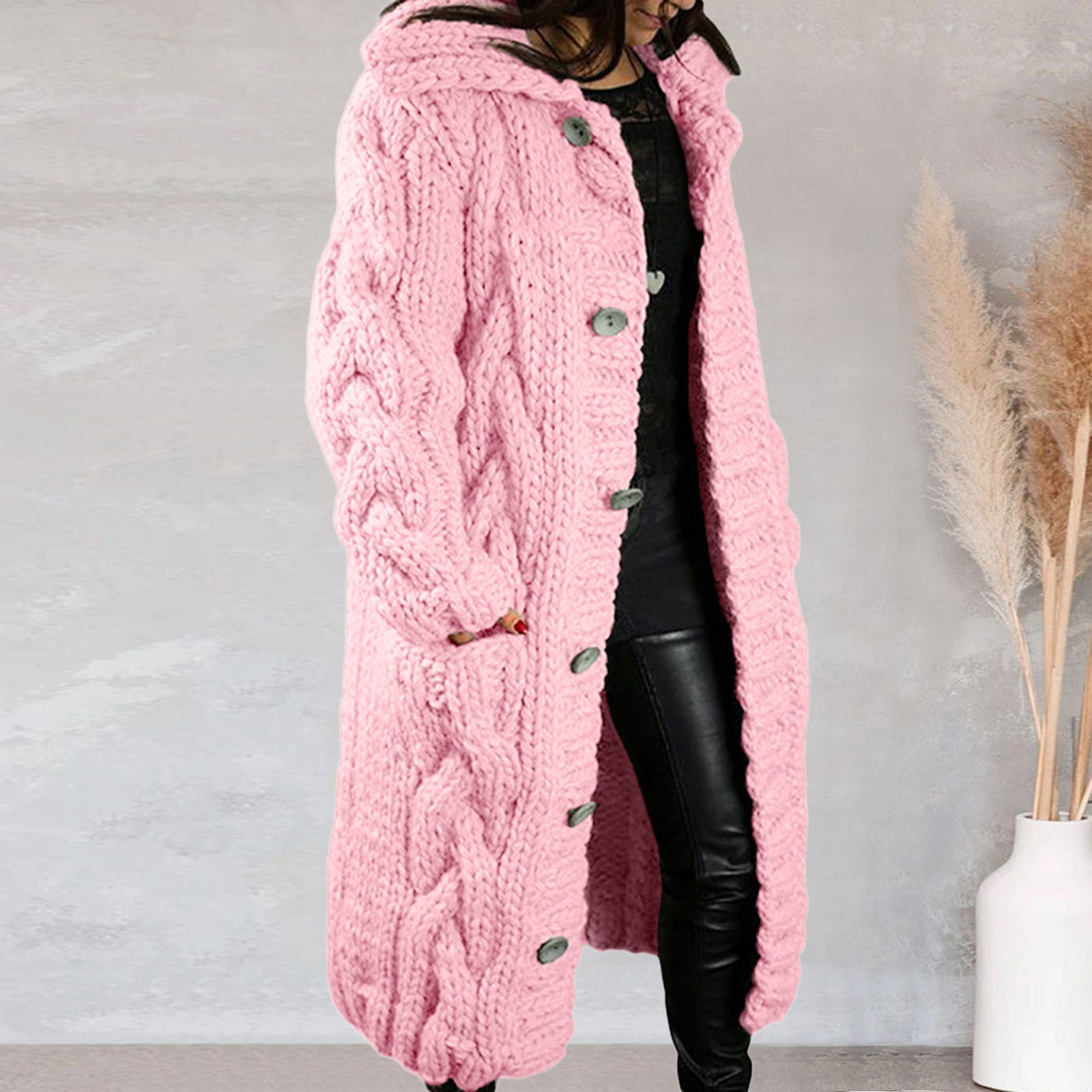 Women Casual Long Sleeve Knitted Open Front Fashion Loose Elegant Warm ...