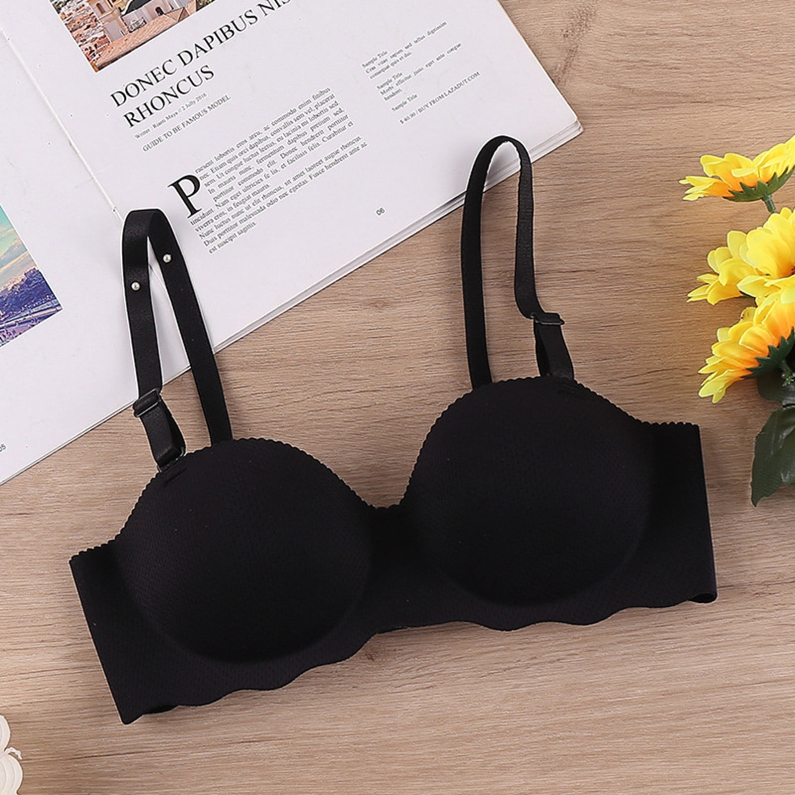 Women Casual Solid Color Multicolor Breathable Push Up Bra Adjustable ...