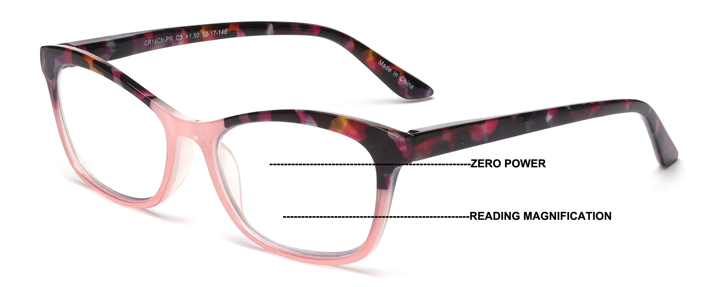 Women Cateye Progressive Reading Glasses - No Line or Bubble - Zero ...