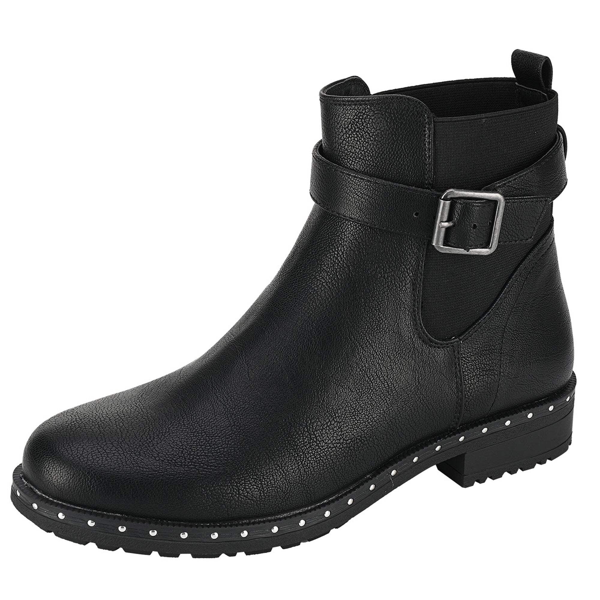 Women Chelsea Boots Buckle Strap Ankle Boots Platform Slip on Booties ...