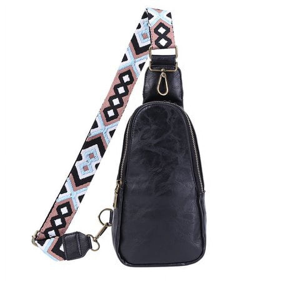 Women Chest Bag Sling Bag Small Crossbody PU Leather Satchel Daypack ...