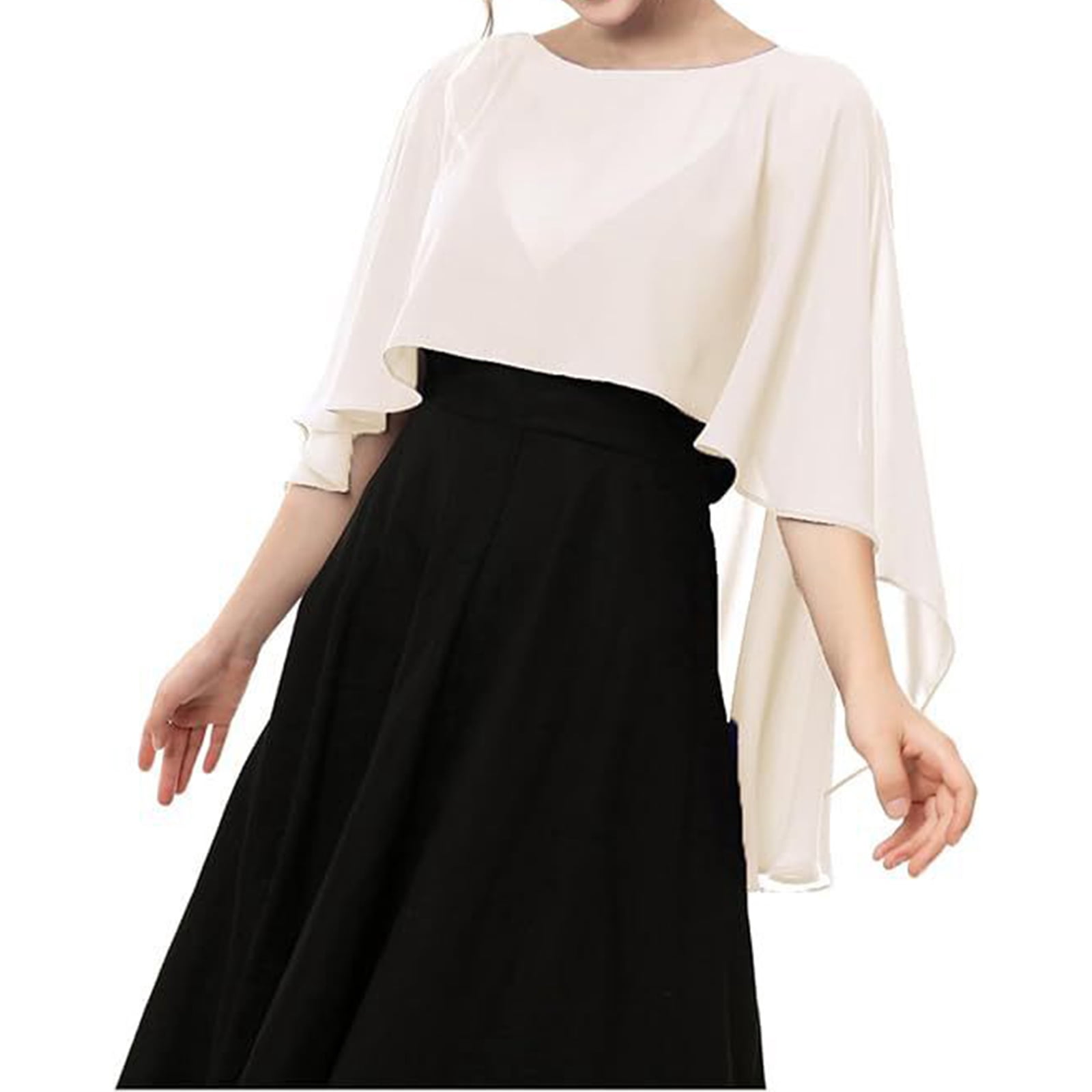 Women Chiffon Cape Shawl Wraps for Evening Dress, Sheer Wedding ...