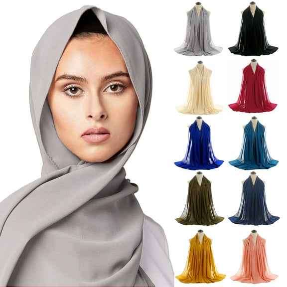 BWASD Scarf for Women Sunshade Large Casual Chiffon Shawl Headwear Wrap ...