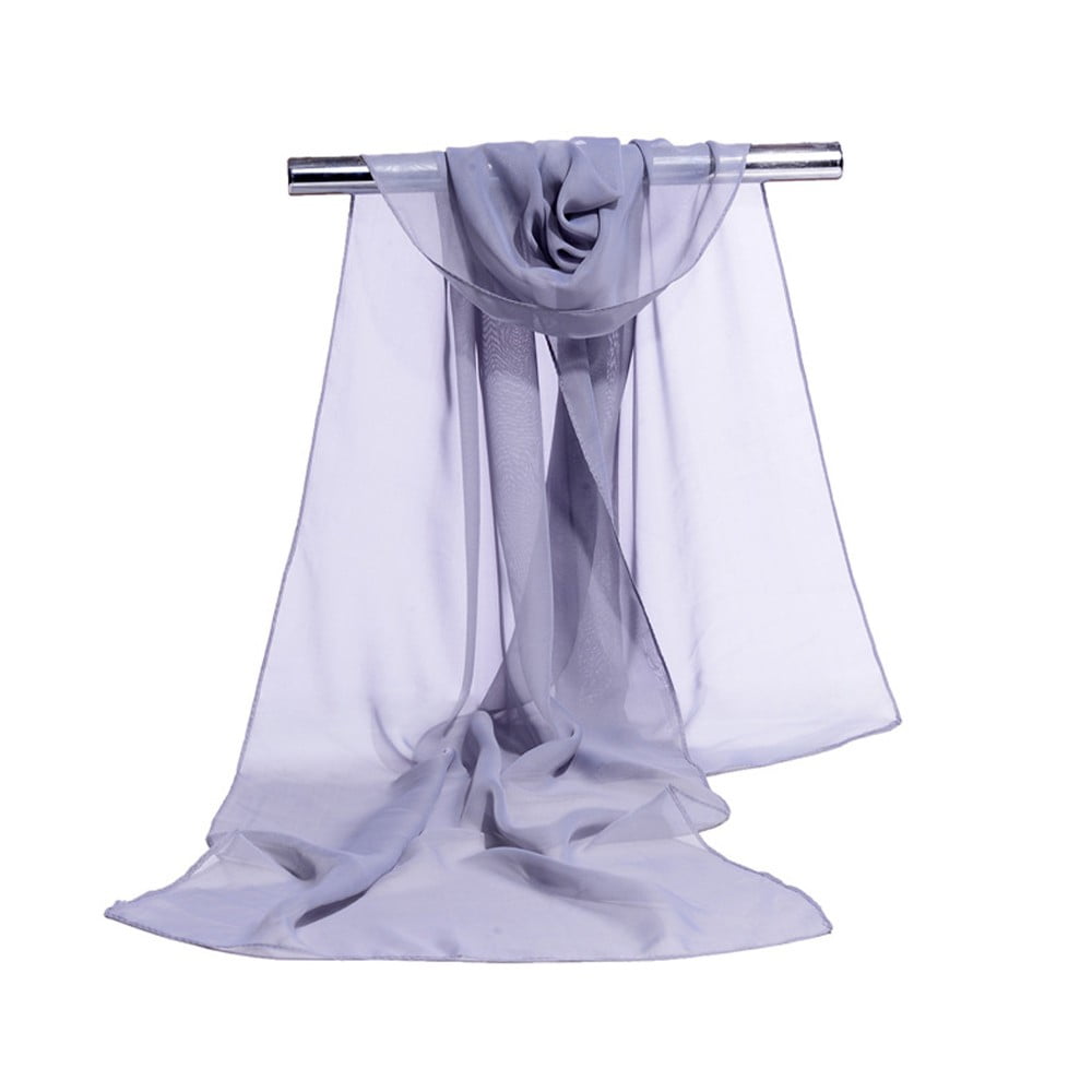 Women Chiffon Plain Sheer Wrap Stole Neck Scarves Hijab Sarong Shawl ...