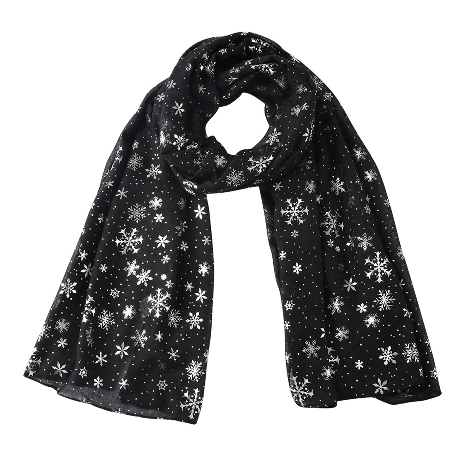 Women Chiffon Scarves Ladies Winter Scarf Classic Christmas Snowflake ...