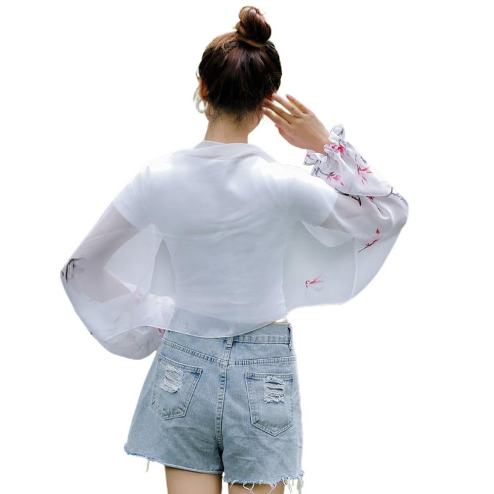 Women Chiffon Sun-proof Protection Arm Sleeve Driving Anti-UV Shawl S ...