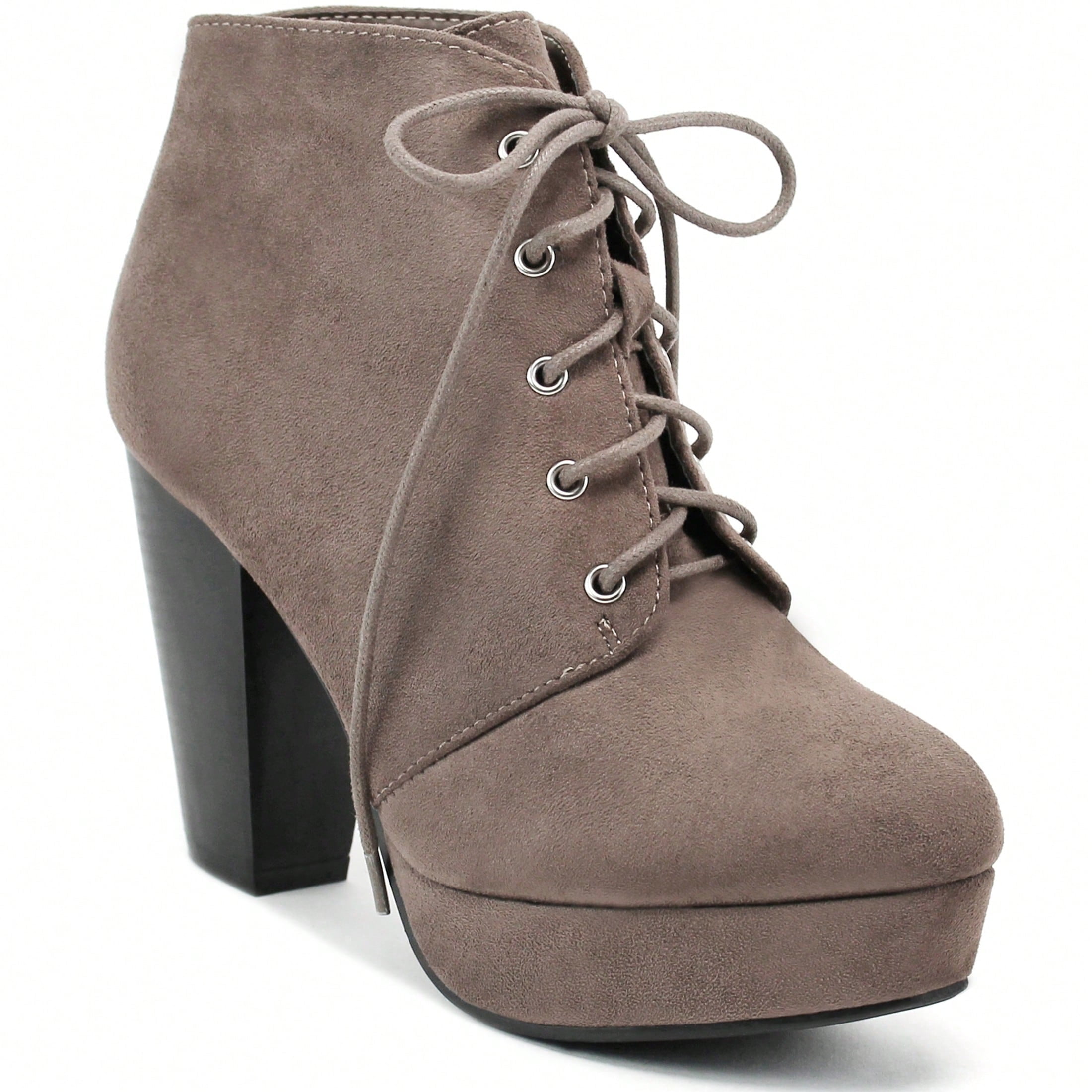 Women Chunky Heeled Boots High Heel Platform Boots Fashion Chunky Heel ...
