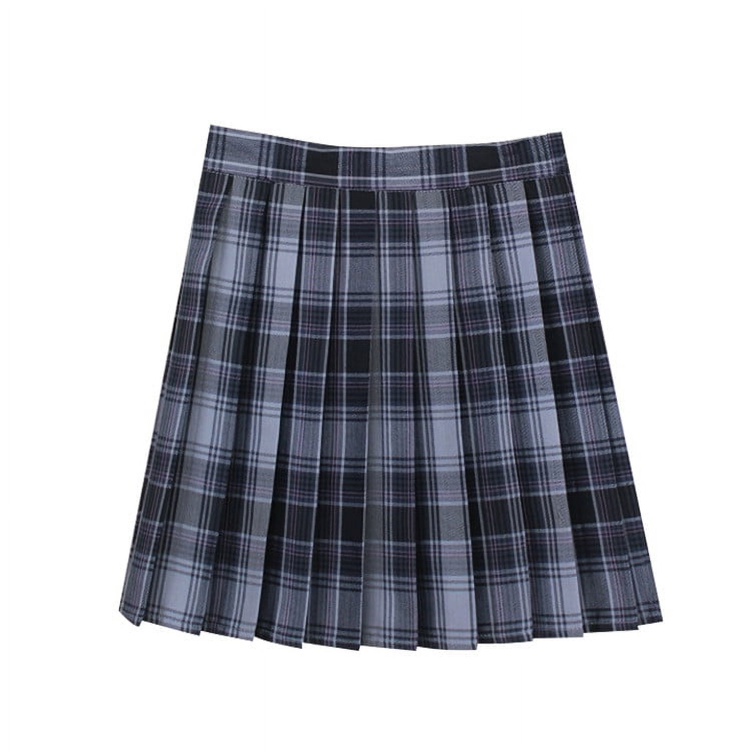 Women Classic Plaid Skirts Trendy Pleated A-Line Uniform Mini Skirt ...