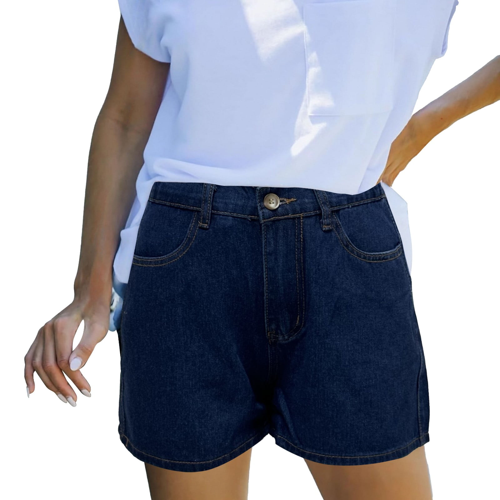 Women Clearance Women's Shorts Women's Loose Wide Leg Denim Shorts Denim Shorts Casual Fashion ...