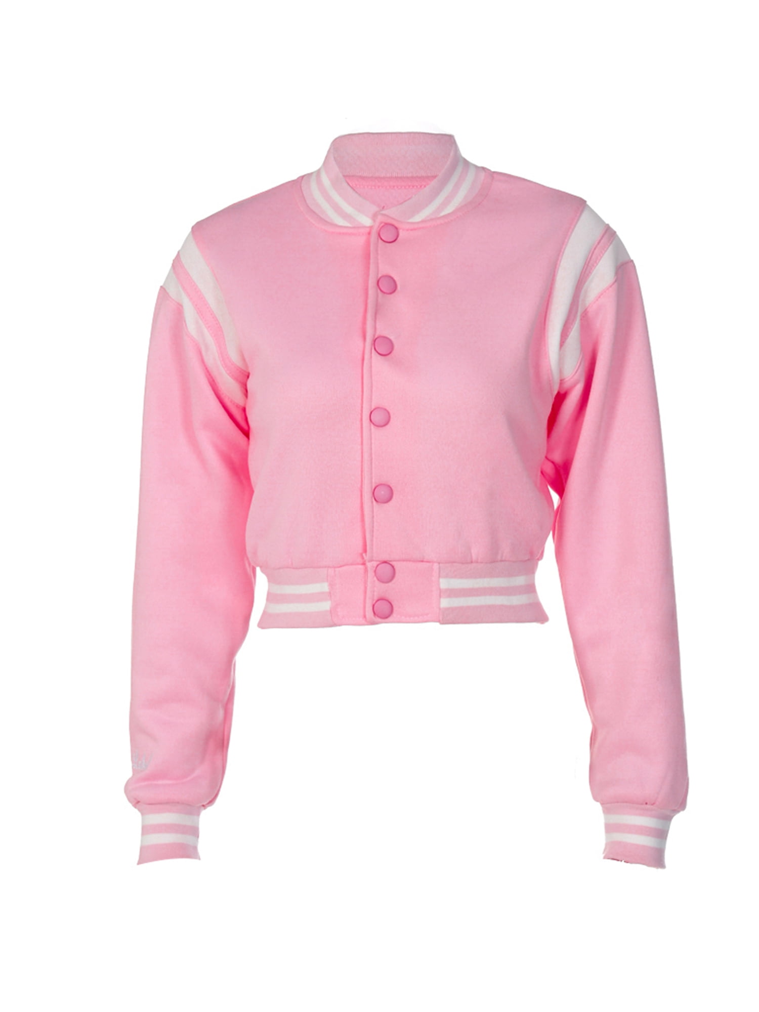 Women Coats Varsity Jacket Contrast Color Stand Collar Long Sleeve ...