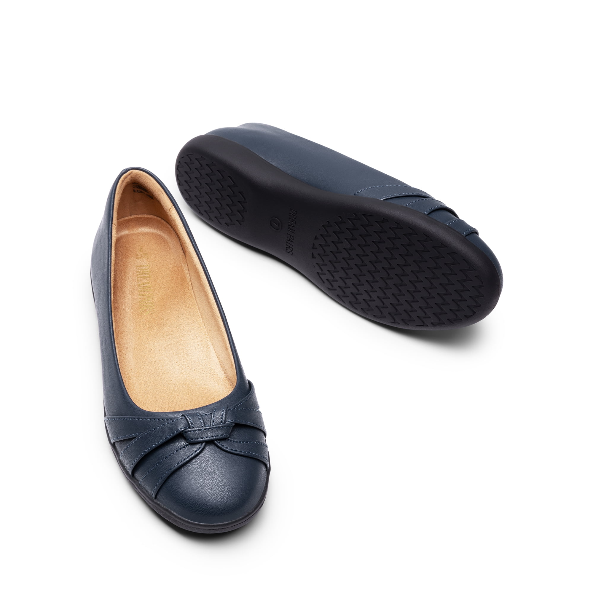 Women Comfortable Ballet Flats Round-toe Dressy Work Flats with Arch ...