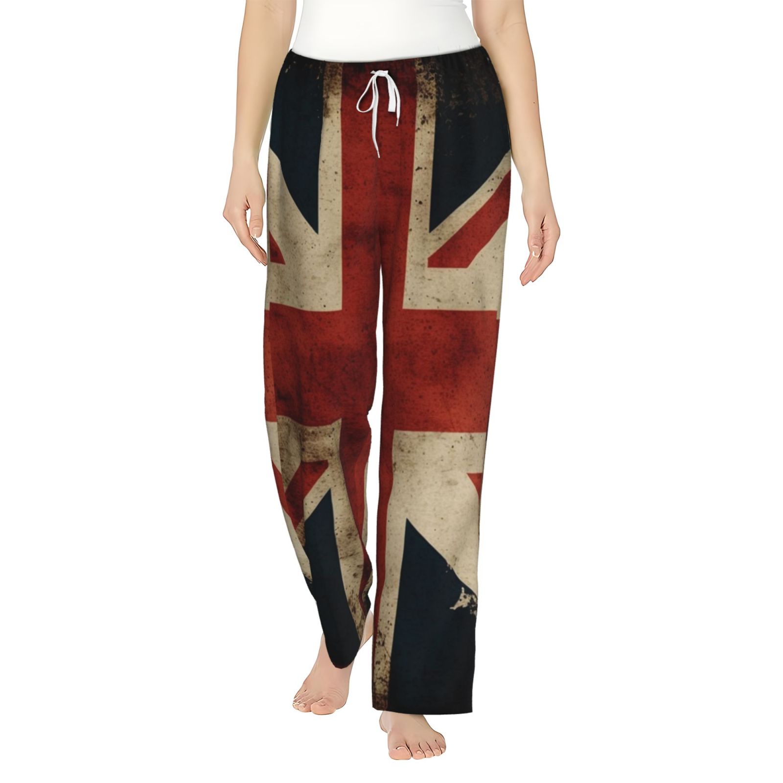 Women Comfy Pajama Pants Lounge Bottoms Long Wide Leg, Union Jack Flag ...