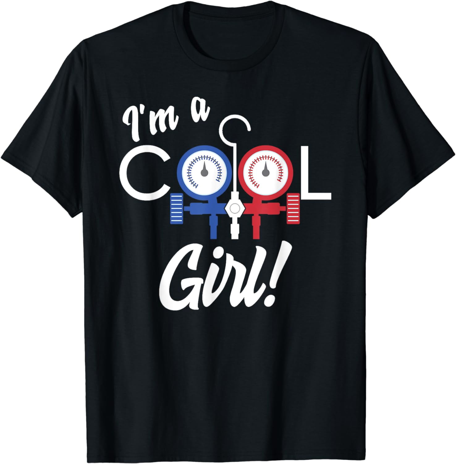 Women Cool Girl Air Conditioner Repair A/C Tech HVAC Cooling T-Shirt ...