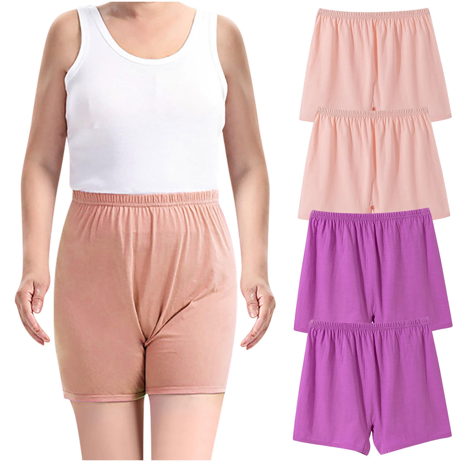 Women Cotton Boxer Panties Plus Size Underwear Comfy Loose Underwear ...