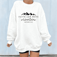 Women Cotton Sweatshirt Mountain Pattern Top MATTHEW 1720 Bible Verse ...