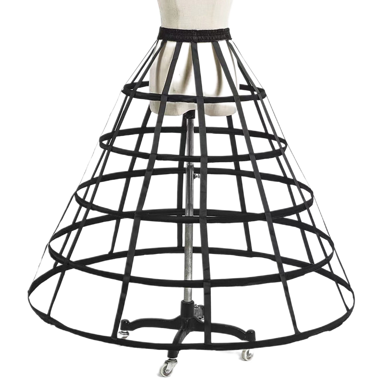 Women Crinoline Petticoat Short or Long 2/3/4/5 Hoop Cage Gown Half ...