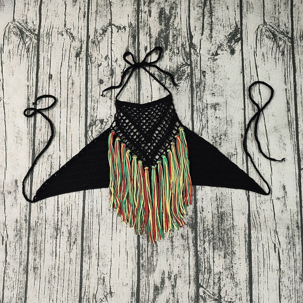 Women Crochet Bikini Top Triangle Hollow Out Swimsuit Sexy Swimming Bra ...