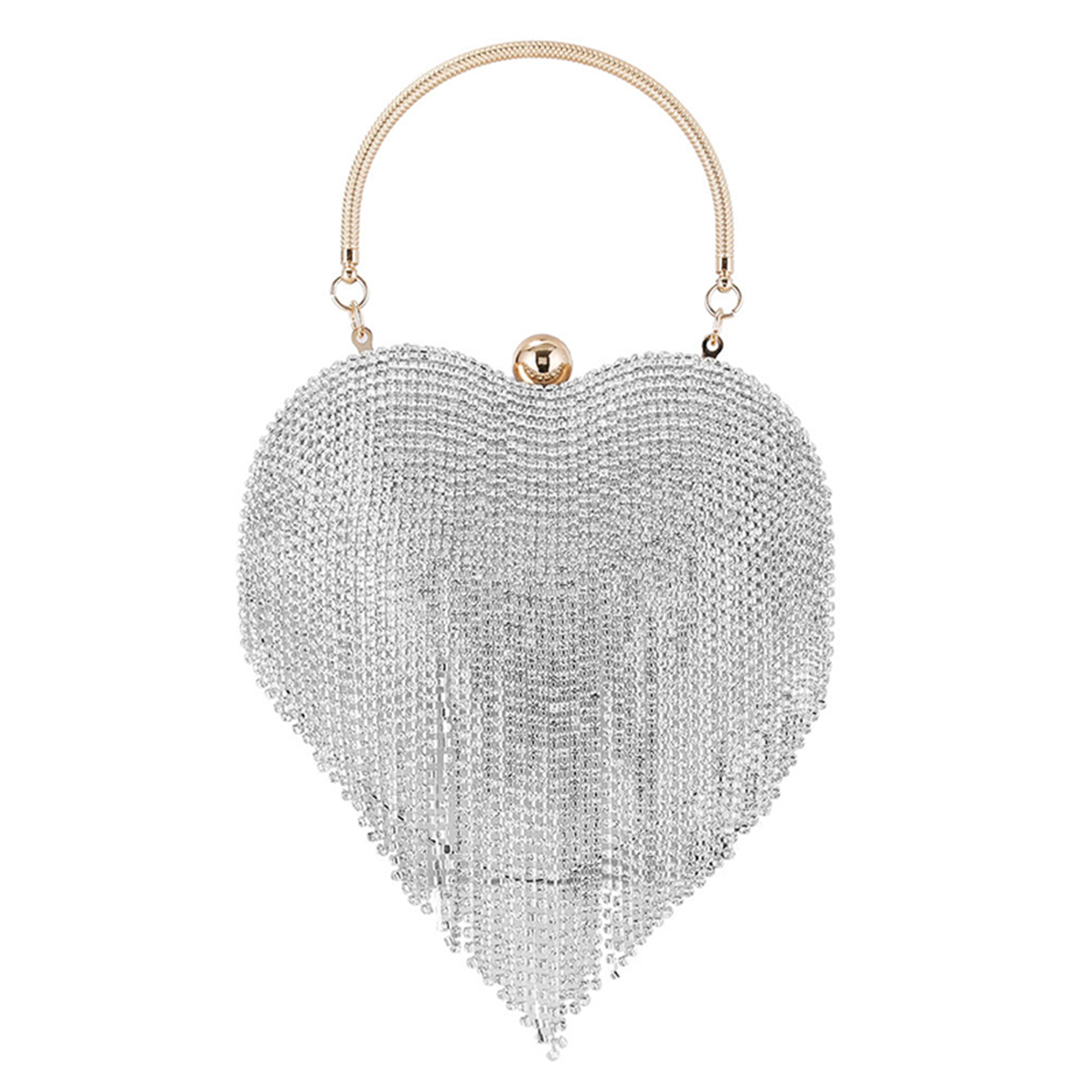 Zzfab Mirror Rhinestone Bling Purse Silver - Walmart.com