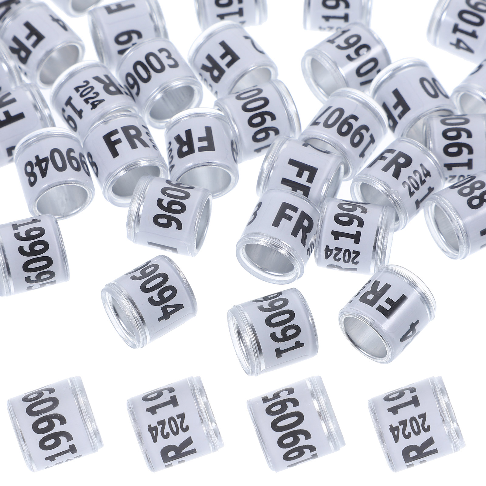 LABSERRON 100Pcs Round France Style Parrot Leg Bands Poultry Rings for ...