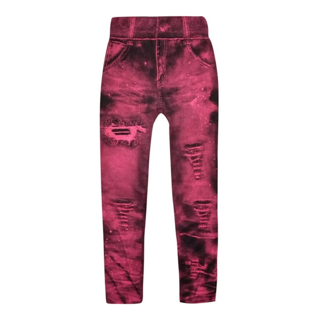 Women Denim Print Leggings Y2K Fake Jeans Seamless Full Length Tights ...