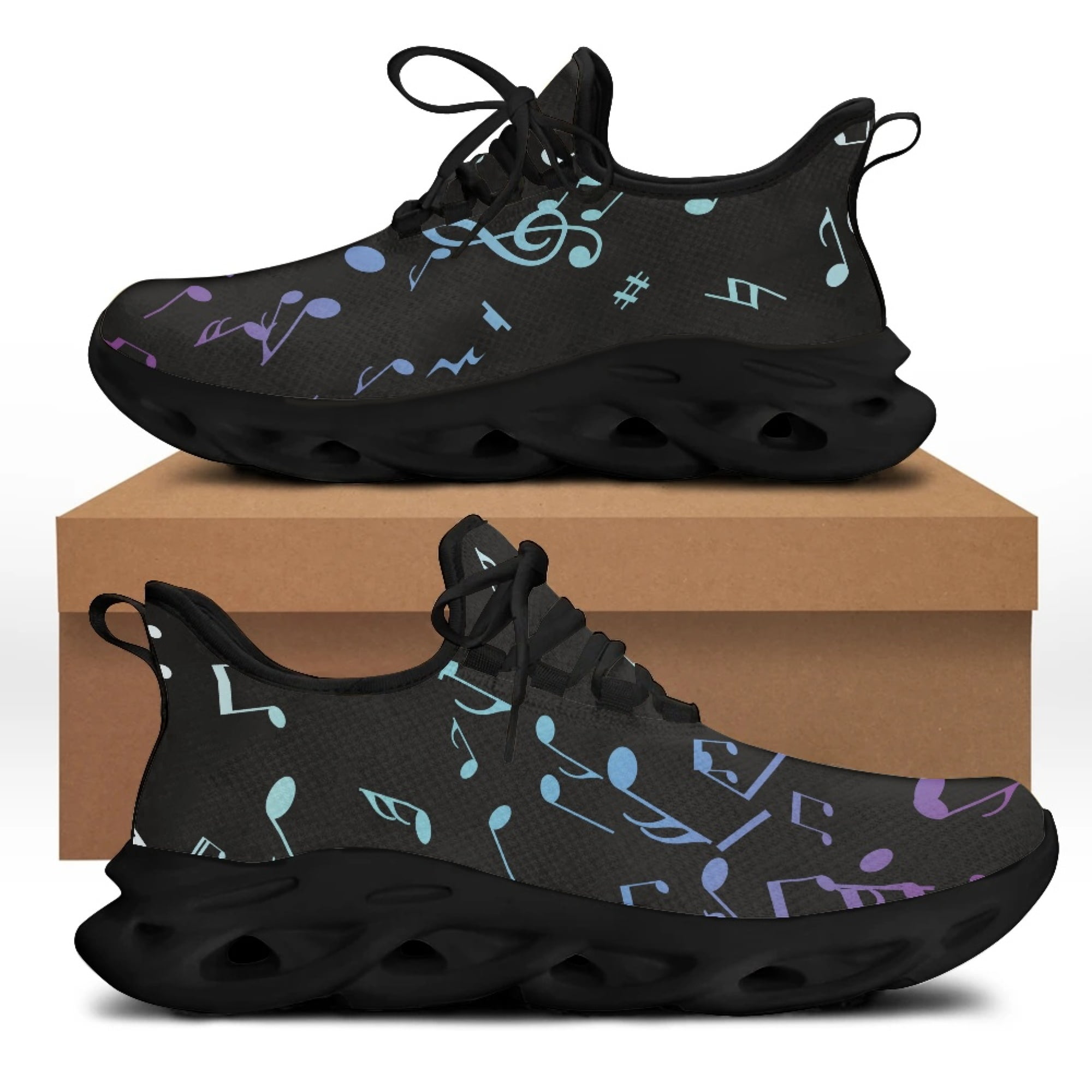 Women Designer Shoes Music Notes Sneakers for Female Breathable Ladies ...