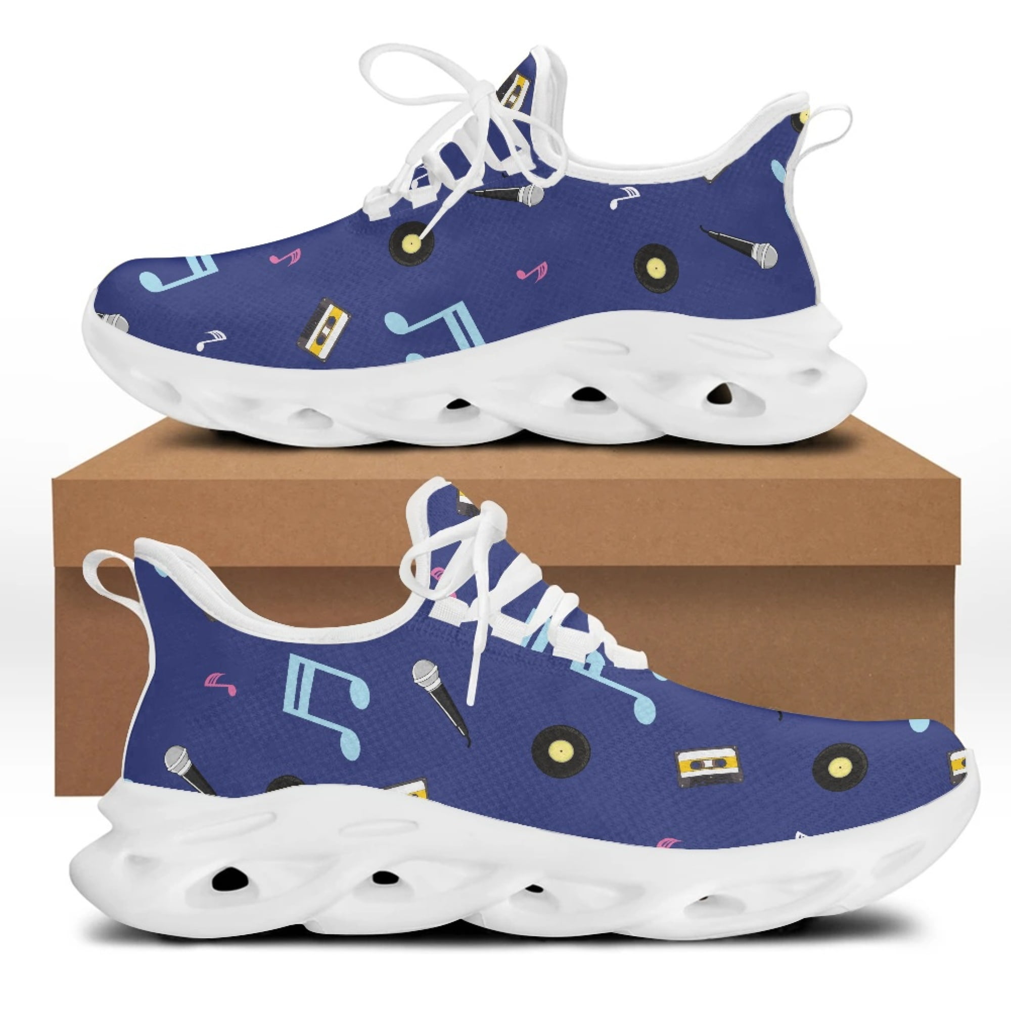 Women Designer Shoes Music Notes Sneakers for Female Breathable Ladies ...